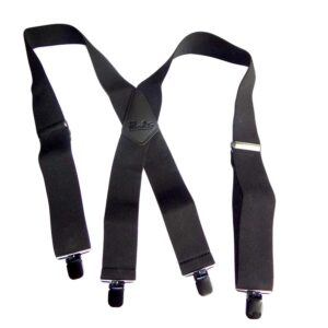 holdup 2" wide outdoorsman series shadow black xl suspenders for men with patented "no-slip" metal clips