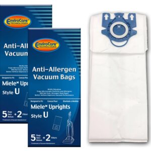 EnviroCare Replacement Allergen Vacuum Bags for Miele Upright Style U 10 bags and 4 Filters