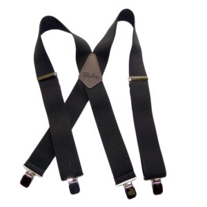 hold up suspenders for men - 2" wide contractor - ultimate rugged suspenders for men heavy duty construction -composite plastic gripper clasps for unmatched durability and comfort