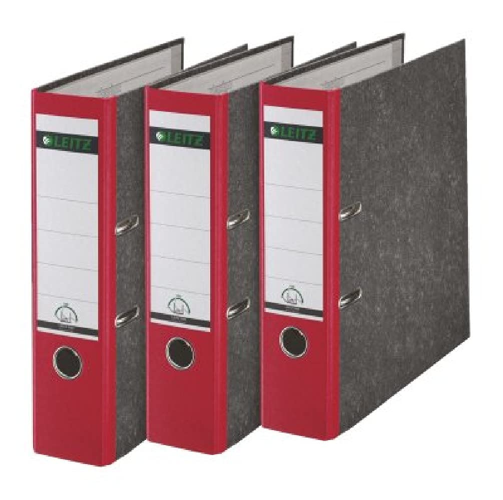 Leitz 180° A4 Board Lever Arch File 80mm Red - Pack of 3