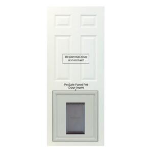 PetSafe Single Panel Replacement Pet Door Insert with Paintable Frame Specifically Designed for Panel Doors, Durable Plastic Frame, Snap-On Closing Panel, for Dogs (up to 220 lbs)