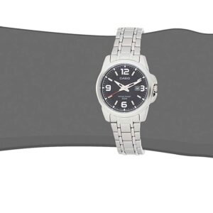 Casio Women's LTP1314D-1AV Silver Stainless-Steel Quartz Watch with Black Dial