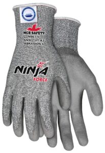 mcr safety cut resist gloves, textured finish, xl, pr, gray, n9677xl, x-large