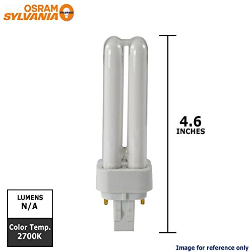 SYLVANIA 20691/21117 - CF13DD/827/ECO - 13 Watt CFL Light Bulb - Compact Fluorescent - 2 Pin GX23-2 Base - 2700K -