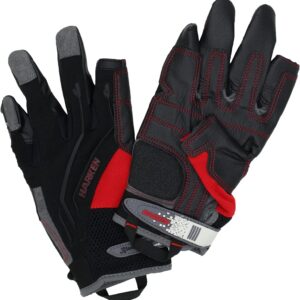 HARKEN Premium Sailing Protective Gloves Men's Full Finger Reflex, Black, Medium, Model 2084M