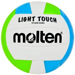 molten ms240-3 light touch volleyball, green/blue/white , 12 & under/8.1 oz