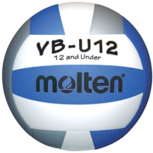 molten vbu12 light volleyball, royal/silver/white, 12 & under