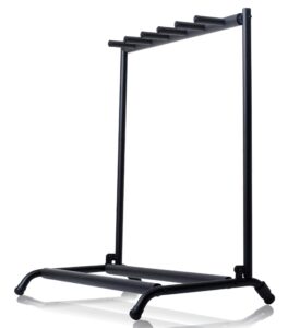 griffin five guitar rack stand holder for 5 guitars & folds up for easy transport | neoprene tubing accessories | ideal for music bands, recording studios, schools, stage performers & artists