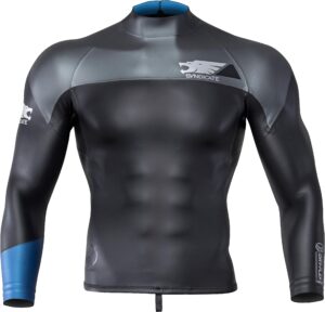 ho syndicate dry-flex l/s top mens wetsuit black/steel blue sz l