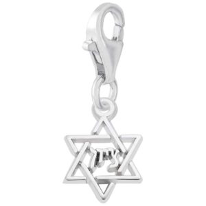 rembrandt charms star of david charm with lobster clasp, sterling silver