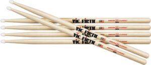 vic firth 3-pair american classic hickory drumsticks nylon 5b