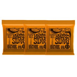 ernie ball 2222 nickel regular slinky orange electric guitar strings 3 pack