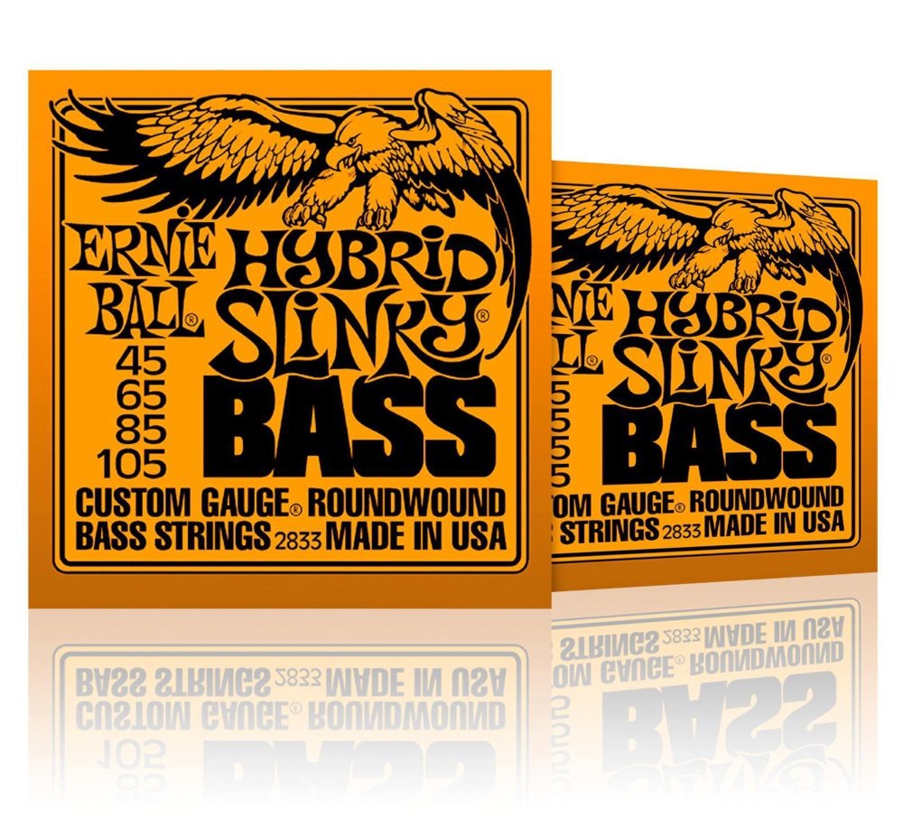 Ernie Ball 2833 Hybrid Slinky Round Wound Bass Strings 2 Pack