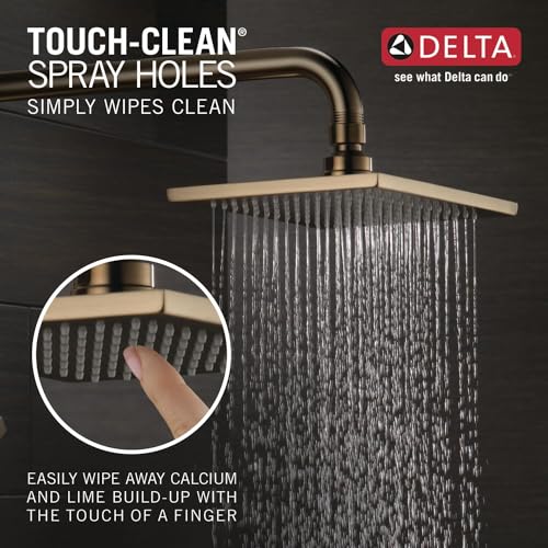 Delta Faucet Vero 17 Series Dual-Function Shower Faucet Set Gold, Single Spray Touch-Clean Shower Head, Delta Shower Trim Kit, Champagne Bronze T17253-CZ (Valve Not Included)