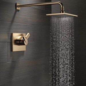 Delta Faucet Vero 17 Series Dual-Function Shower Faucet Set Gold, Single Spray Touch-Clean Shower Head, Delta Shower Trim Kit, Champagne Bronze T17253-CZ (Valve Not Included)