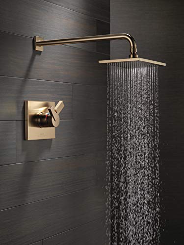 Delta Faucet Vero 17 Series Dual-Function Shower Faucet Set Gold, Single Spray Touch-Clean Shower Head, Delta Shower Trim Kit, Champagne Bronze T17253-CZ (Valve Not Included)