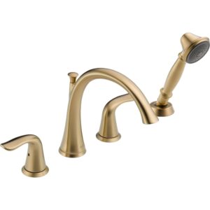 delta faucet t4738-cz lahara roman tub with handshower trim, champagne bronze, 9.25 x 26.00 x 9.25 inches