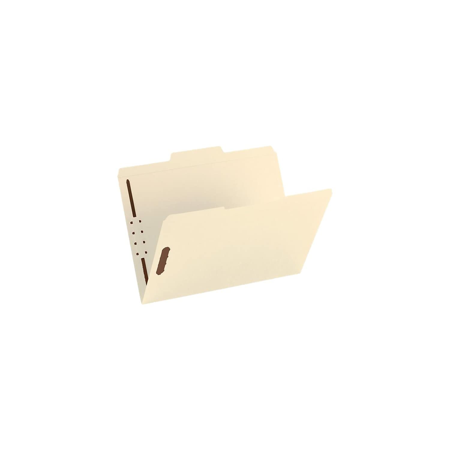 Smead Heavy-Duty Fastener File Folder, 2 Fasteners, 1/3-Cut Tab, Letter Size, Manila, 50 per Box (14600)