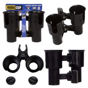 robocup, black, updated version, best cup holder for drinks, fishing rod/pole, boat, beach chair, golf cart, wheelchair, walker, drum sticks, microphone stand