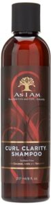 as i am curl clarity shampoo - 8 ounce - with coconut, amla & tangerine - gently cleanses curly hair - vegan & cruelty free - sulphate free - parabens free - phthalate free