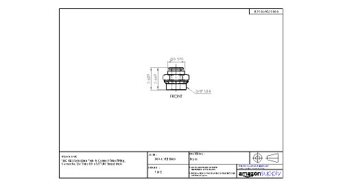 SMC KQ2H07-U03A Brass Push-to-Connect Tube Fitting, Adapter, 1/4" Tube OD x 3/8" UNI Thread Male