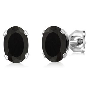 gem stone king 925 sterling silver oval 7x5mm gemstone birthstone stud earrings for women