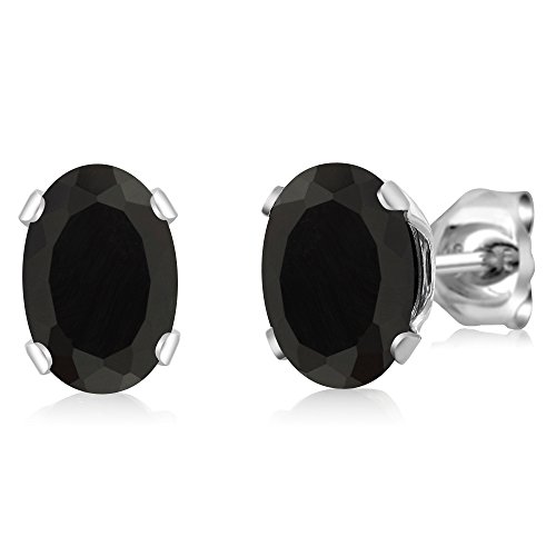 Gem Stone King 925 Sterling Silver Oval 7X5MM Gemstone Birthstone Stud Earrings for Women