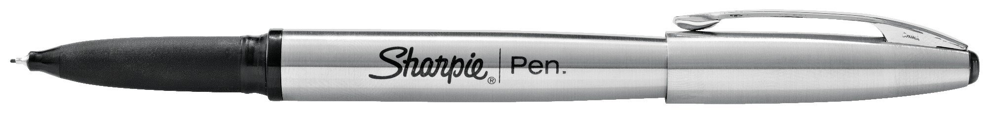 SHARPIE Stainless Steel Grip Pen, Fine Point (0.8mm), Black, 1 Count