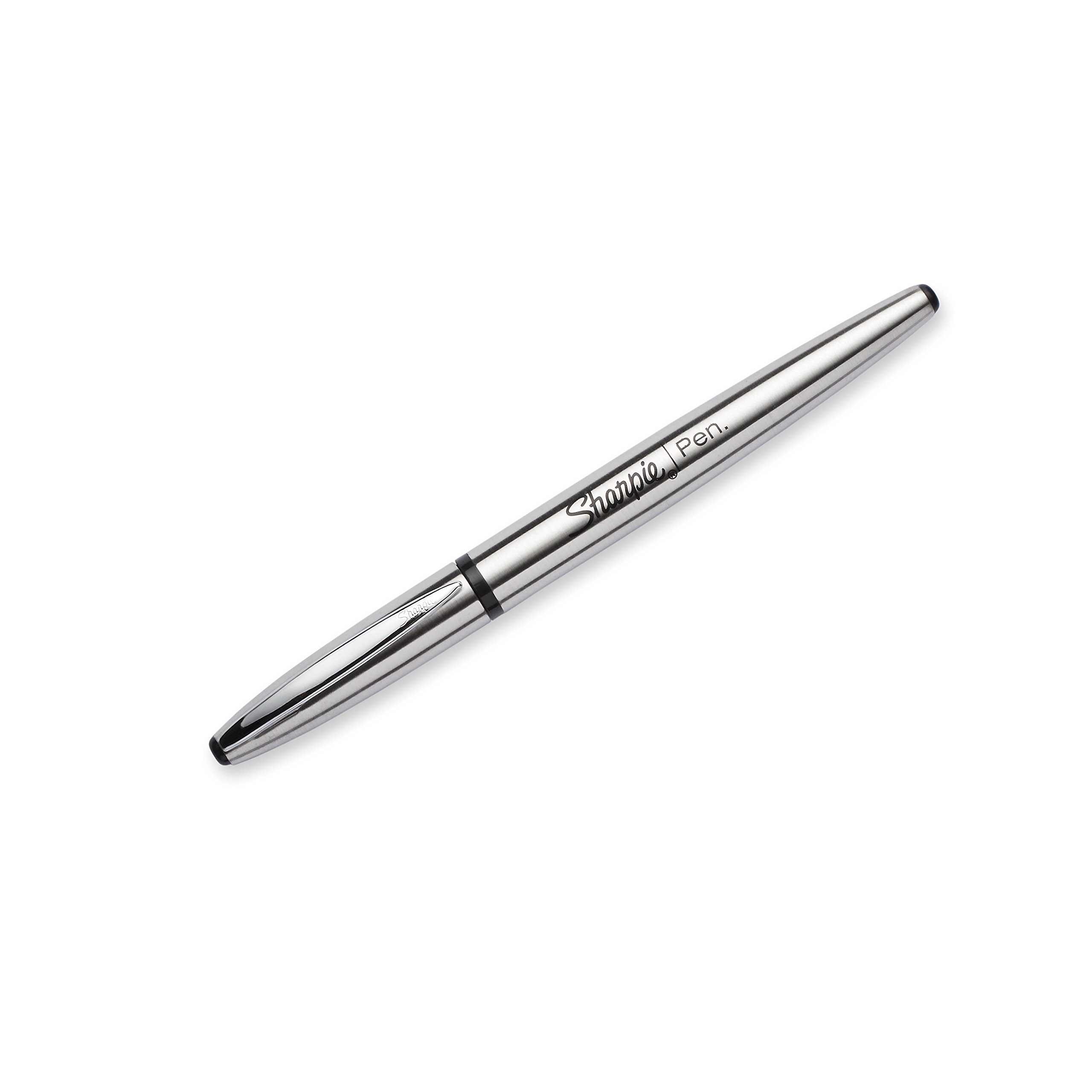 SHARPIE Stainless Steel Grip Pen, Fine Point (0.8mm), Black, 1 Count