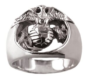 marine corps ring by mike carroll, sterling silver, size 12