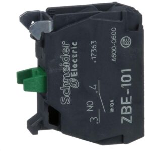 schneider electric zbe101 n/o contact block, black