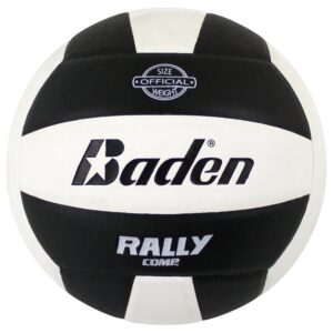 baden v350c-101a rally composite volleyball, black/white