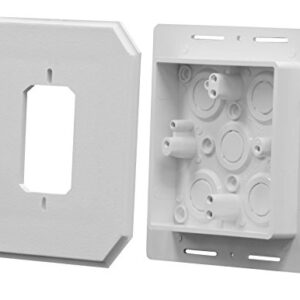 Arlington 8081F Siding Box Kit For Fixtures and Receptacles, Cover with Flanges, White