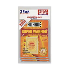 hothands body & hand super warmers - long lasting natural odorless air activated warmers - up to 18 hours of heat - 3 individual warmers