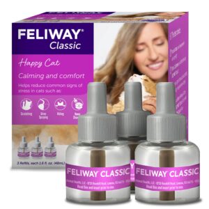 feliway classic cat calming pheromone, 30 day refill - 3 pack,purple