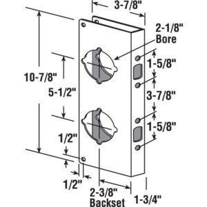 Prime-Line U 9537 Brass Lock and Door Reinforcement Plate for 1-3/8 In. Thick Doors, Brass Finish (Single Pack)