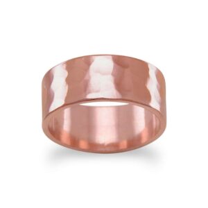 8mm solid copper hammered ring size 6 jewelry for women