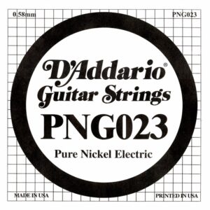 d'addario png023 pure nickel electric guitar single string, 023