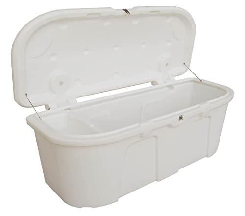 TAYLOR MADE 123650 Stow N' Go Poly Dock and Patio Storage Box - 43" L x 21" W x 36" H, Classic White