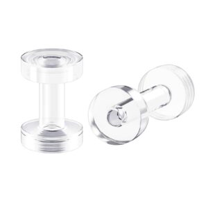 bodyjewellery 8g 8 gauge 3mm - clear acrylic screw fit flesh tunnels ear plugs adae - ear stretching expanders stretchers - sold as a pair