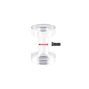 bodyjewellery 8G 8 gauge 3mm - Clear Acrylic screw fit Flesh Tunnels Ear Plugs ADAE - Ear Stretching Expanders Stretchers - Sold as a Pair