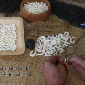 KanaKala Pacific Hawaiian Hand Carved Bone Fish Hook Necklace