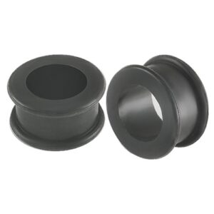 bodyjewellery 7/8 inch 22mm black implant grade silicone double flare tunnels ear gauge plugs abcf ear stretching piercing 2pcs