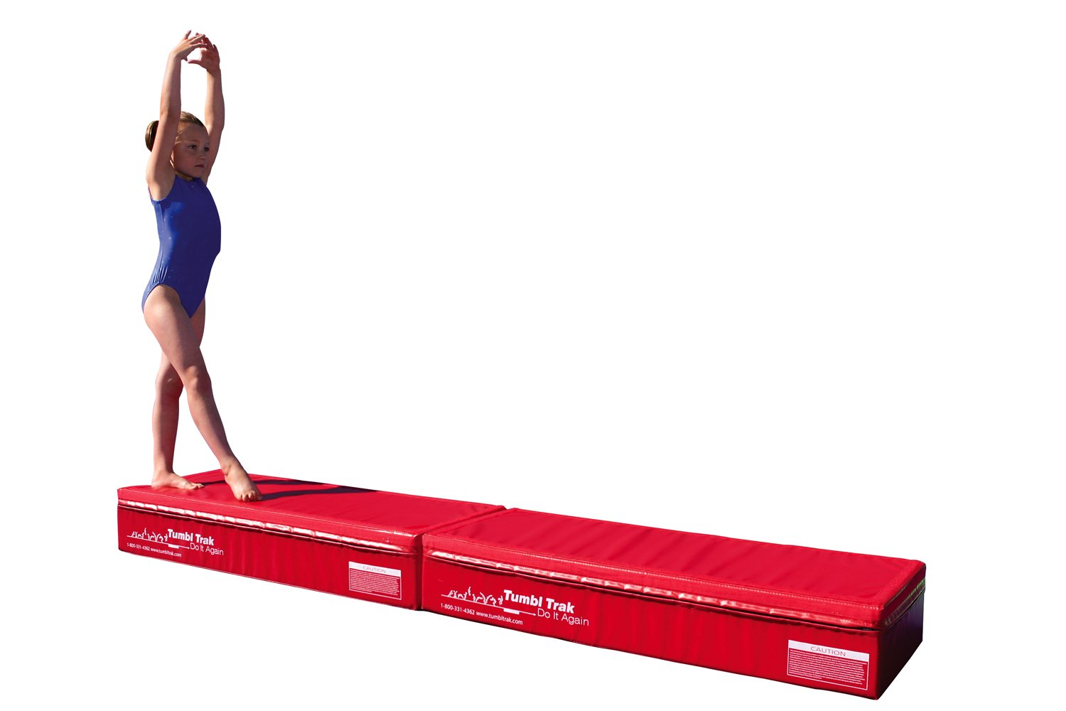 Tumbl Trak Spotting Booster Block Gymnastics Mat, Red, 48 in x 18 in x 8"