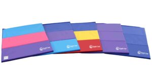 tumbl trak gymnastics folding tumbling panel mat, 4ft x 6ft x 2in, bright pastel