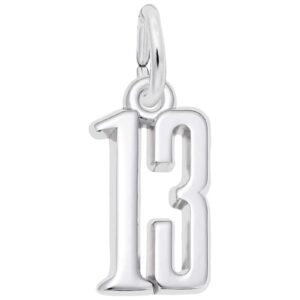 rembrandt charms number 13 charm, sterling silver