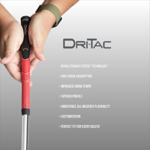 WINN DRI-TAC STANDARD Golf Grip, Non-Slip & Cushioned Comfort, Moisture-Wicking & Shock Absorption, AVS Tech, Hand Alignment & Lighter Grip Pressure, Tacky in All Weather, High-Performance Polymer