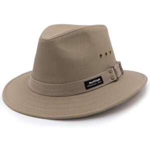 panama jack men's original canvas safari sun hat, 2 1/2" brim, upf (spf) 50+ sun protection (khaki, x-large)