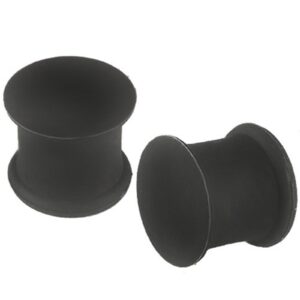 00g 00 gauge 10mm black implant grade sili double flare flesh tunnels ear plugs aaes ear stretchers piercing si03 2pcs