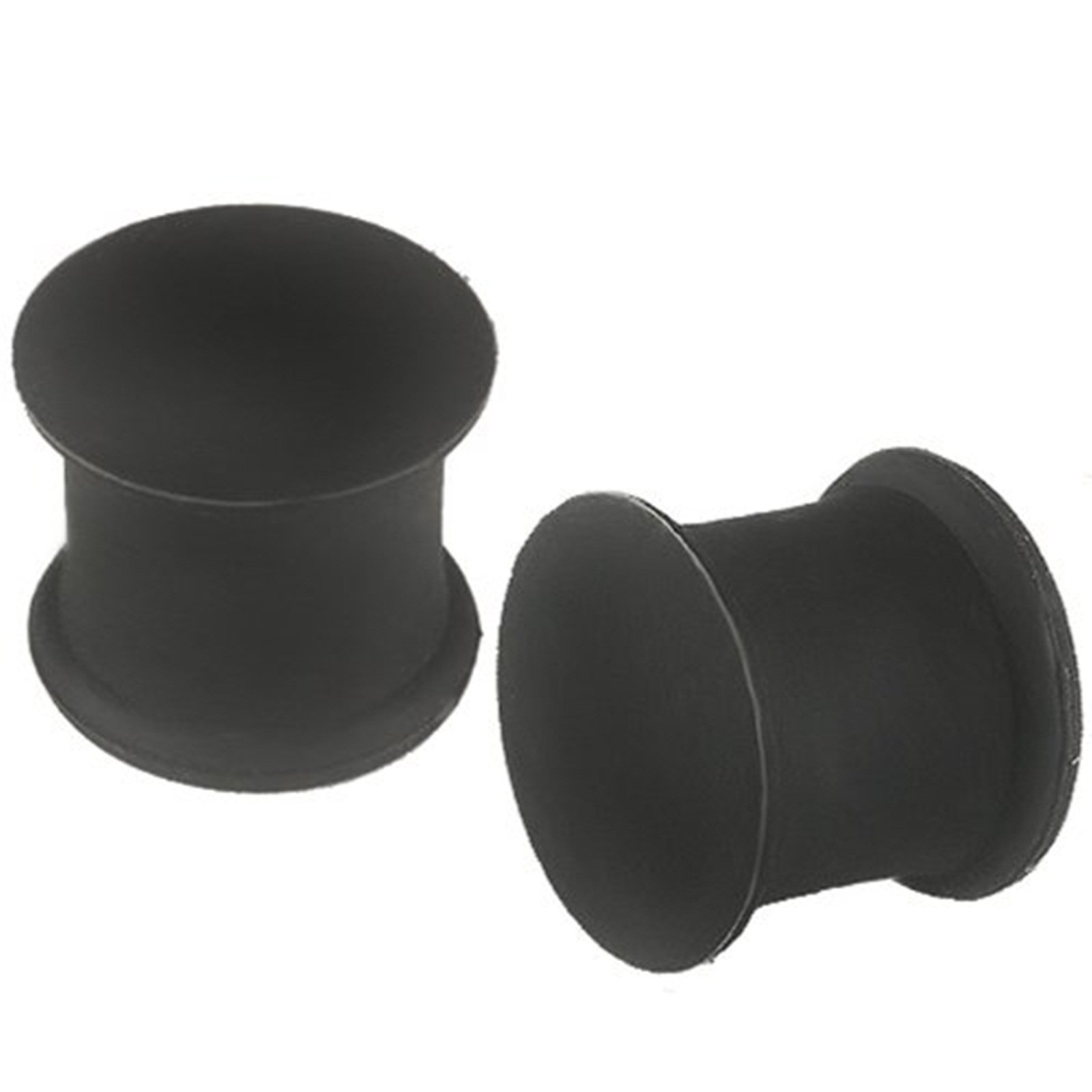 00G 00 gauge 10mm Black Implant grade sili Double Flare Flesh Tunnels Ear Plugs AAES Ear Stretchers Piercing SI03 2Pcs